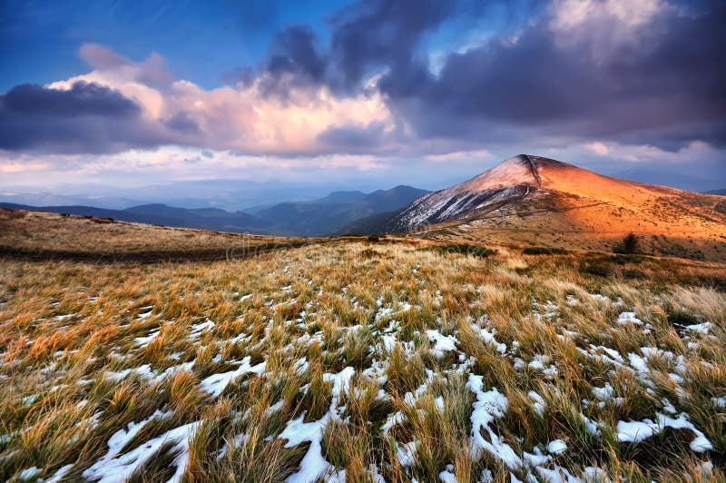 Evening in the mountains stock photo. Image of idyll - 27405084