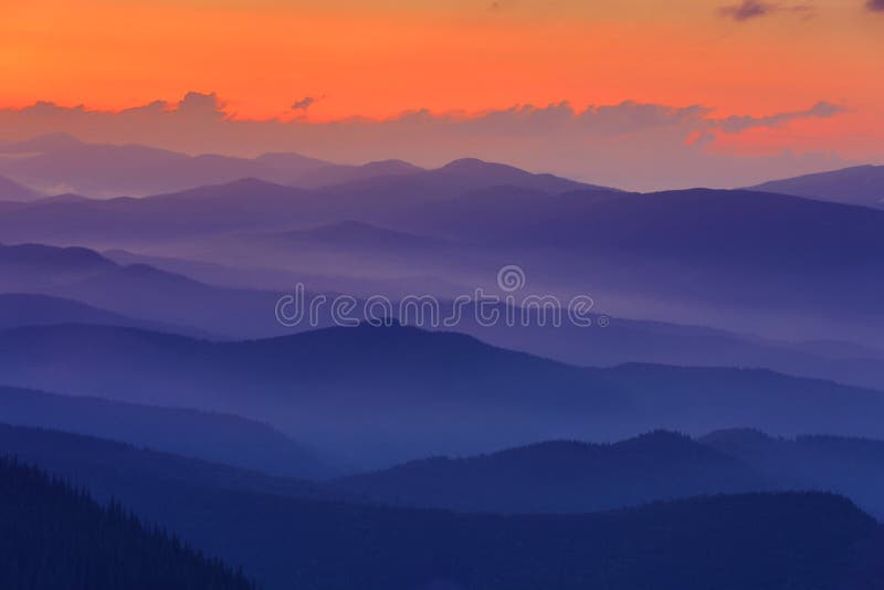 Evening in mountains stock image. Image of forest, natural - 103231945