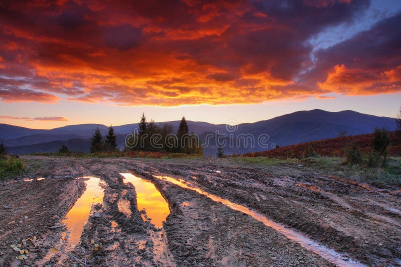 Evening in mountains stock image. Image of autumn, evening - 16944427