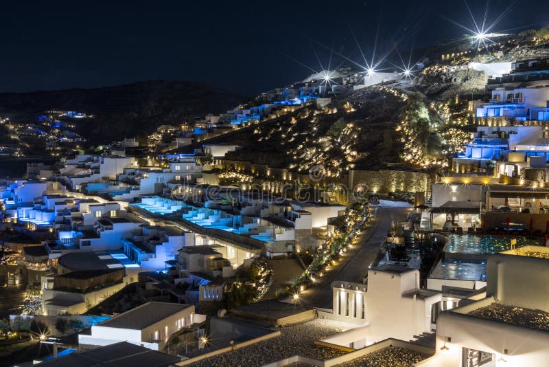 Evening in Mykonos stock image. Image of greece, scenics - 261213325