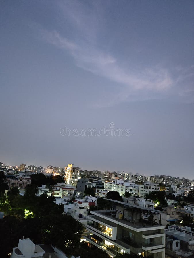 Between the Evening and Night View Photography in Mobile Stock Image ...