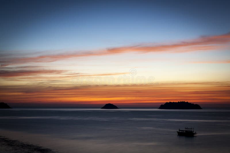 Evening Ocean. stock photo. Image of ocean, reflection - 80670336