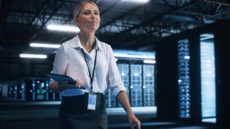 Evening Office: Portrait of Successful Male Chief Engineer or CEO Using ...