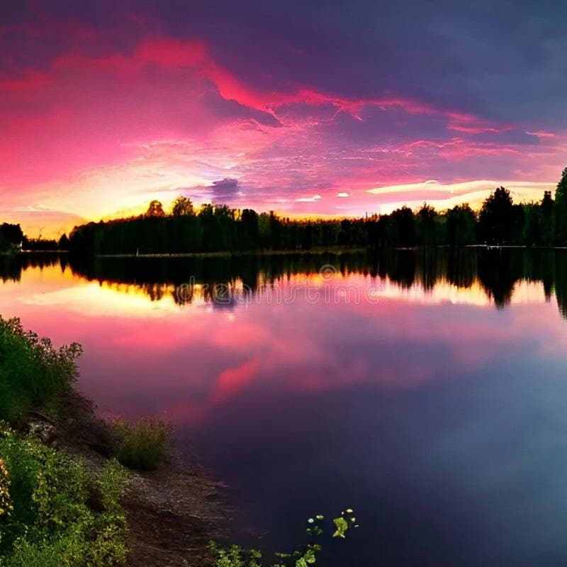 Evening outside Stockholm stock image. Image of dawn - 263600185