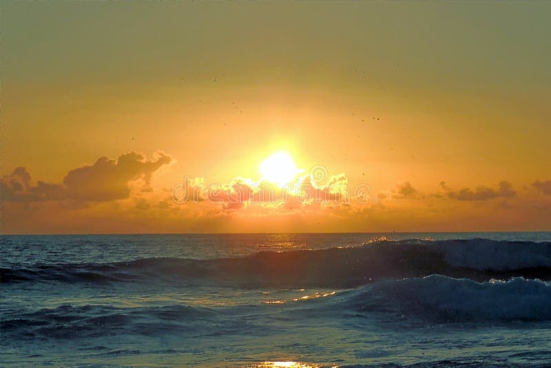 Evening Over the Ocean. Colorful Bright Sunset Stock Photo - Image of ...