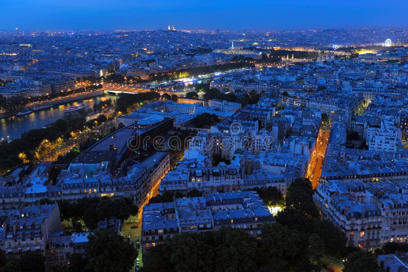 Evening Paris. View stock image. Image of building, french - 91441293