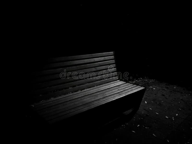 Evening, park, bench stock image. Image of blackandwhitephotography ...