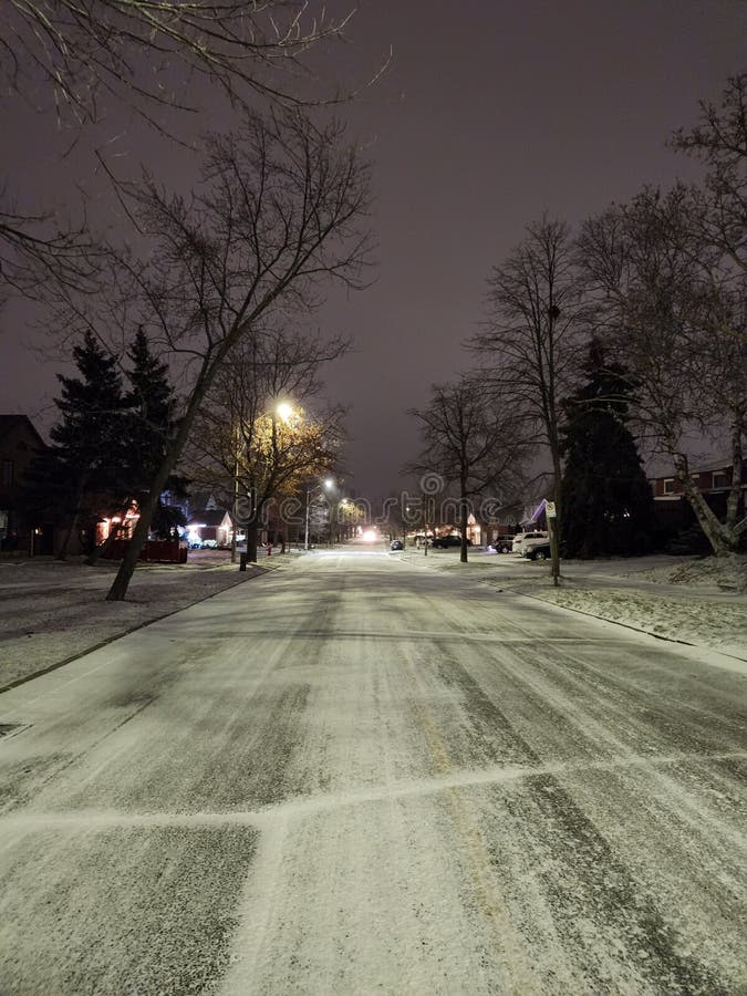 Evening Winter Walk stock photo. Image of dusk, lane - 264783492