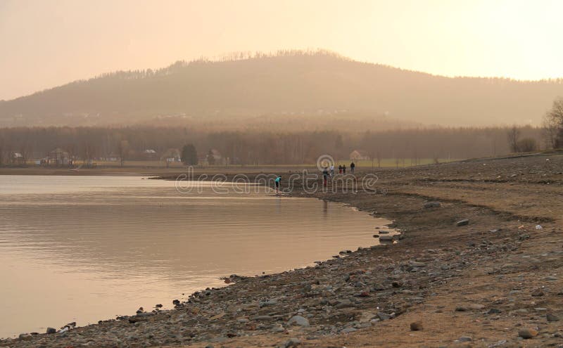 Evening at the pond stock photo. Image of pond, level - 69213784