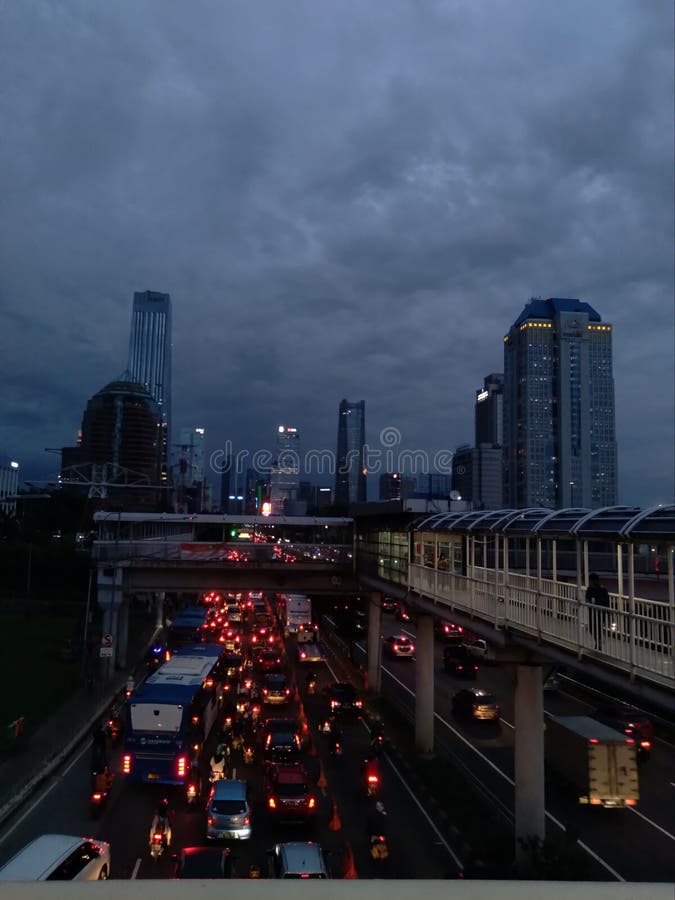 Evening Portrait in Jakarta Editorial Stock Photo - Image of metropolis ...