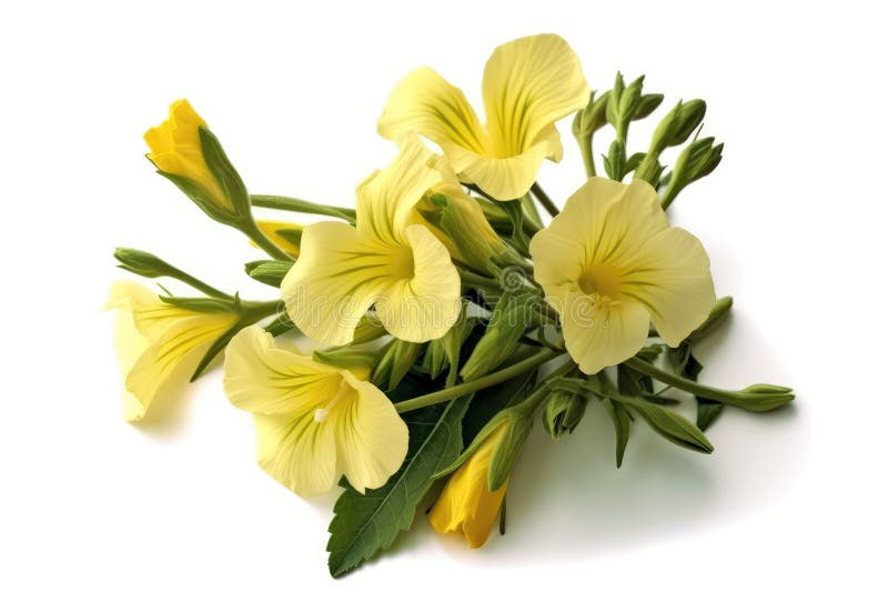Evening Primrose on White Background. Generative AI Stock Illustration ...