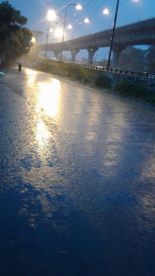 Evening Rain stock image. Image of rvening, light, rainy - 109809107