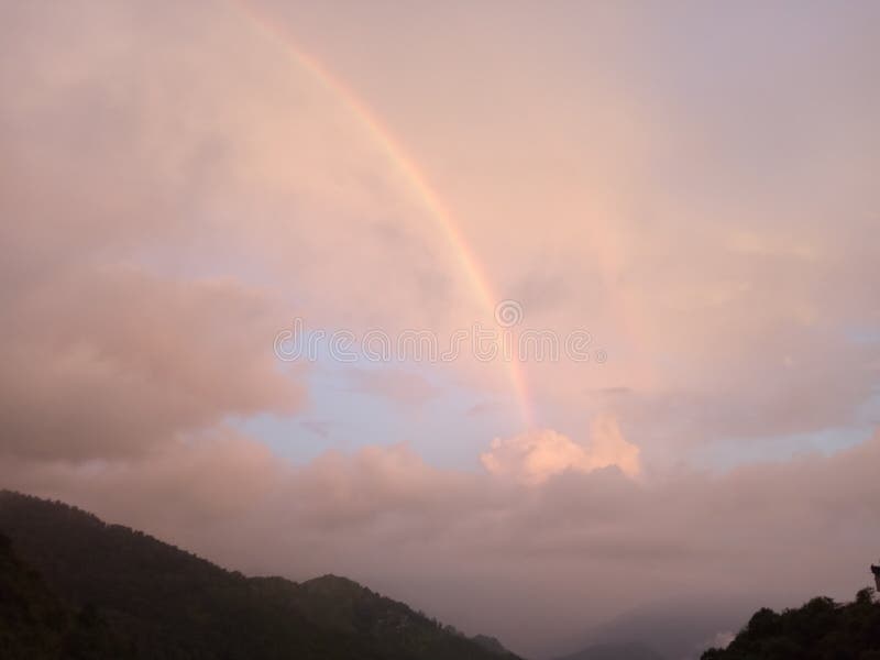 Evening Rainbow Above Indian Ocean, Chintsa East Stock Image - Image of ...