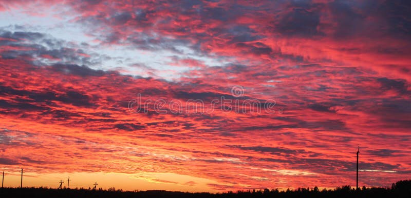 Evening red sunset. stock photo. Image of space, nature - 74338632