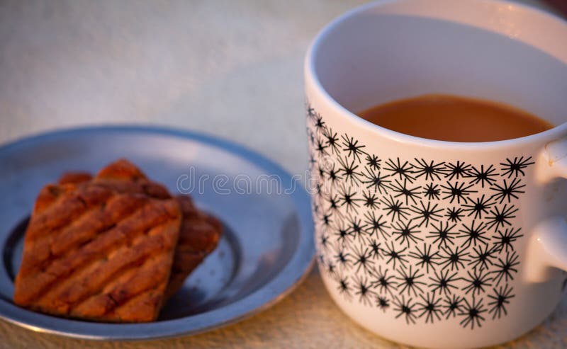 Evening Refreshment with Tea and Biscuits Stock Photo - Image of ...