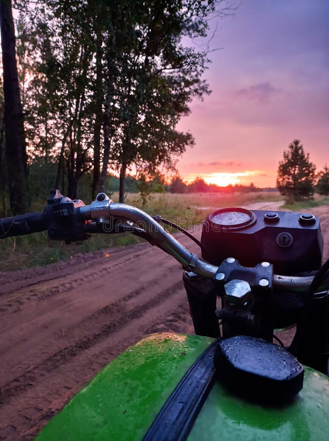 Evening Rides on Motorcycles Stock Image - Image of transport, soil ...