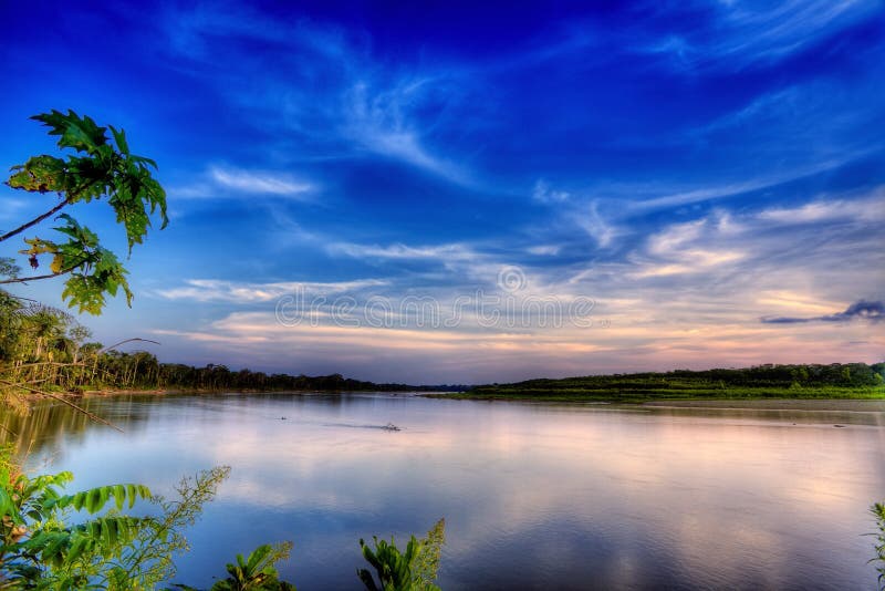 Evening on the river stock image. Image of horizon, peaceful - 7451231