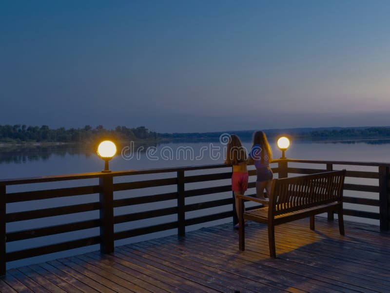 Evening on the river bank stock photo. Image of river - 285168064