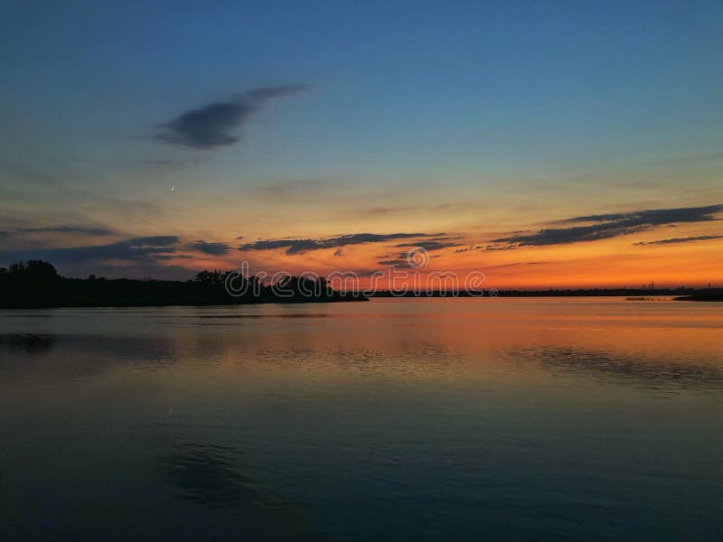 Evening stock image. Image of evening, clouds, dnipro - 255950063