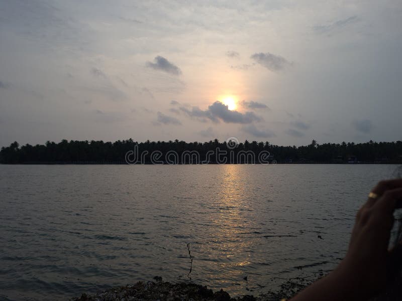 Evening river reflection stock image. Image of lake - 269531399