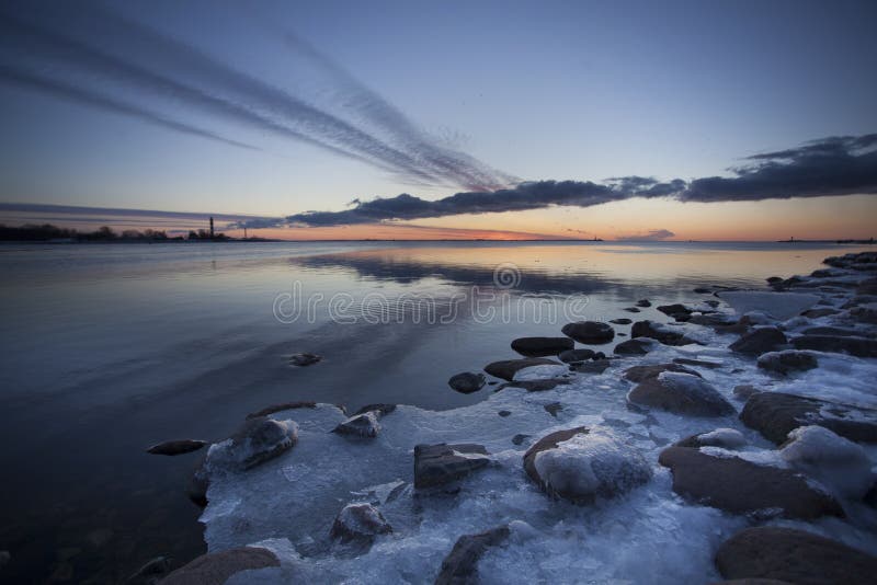 Evening River Sunrise Landscape Stock Image - Image of quiet, season ...