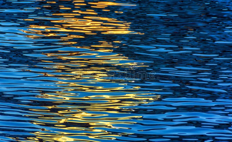Evening River Water Texture with Light Reflection from a Lantern Stock ...