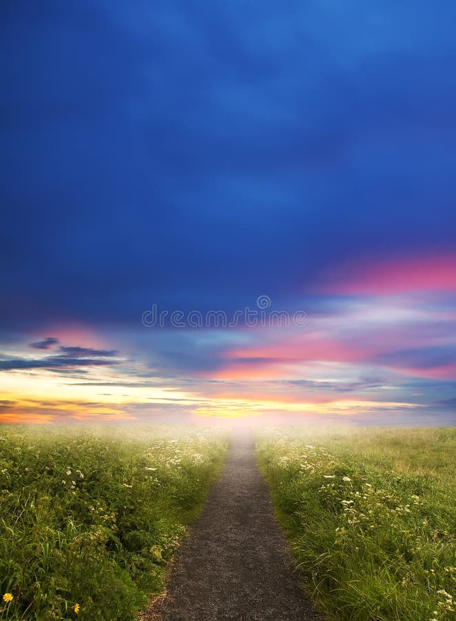 Evening road stock photo. Image of season, country, yellow - 451252
