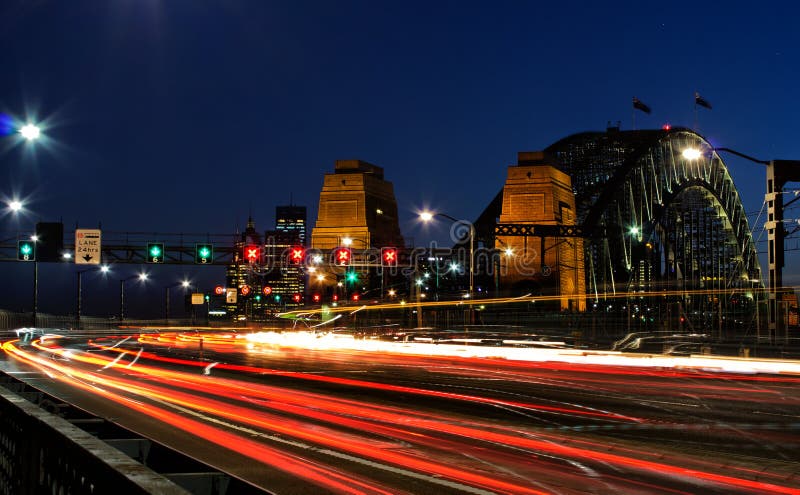 Evening Rush Hour on Sydney Harbour Bridge Stock Photo - Image of ...