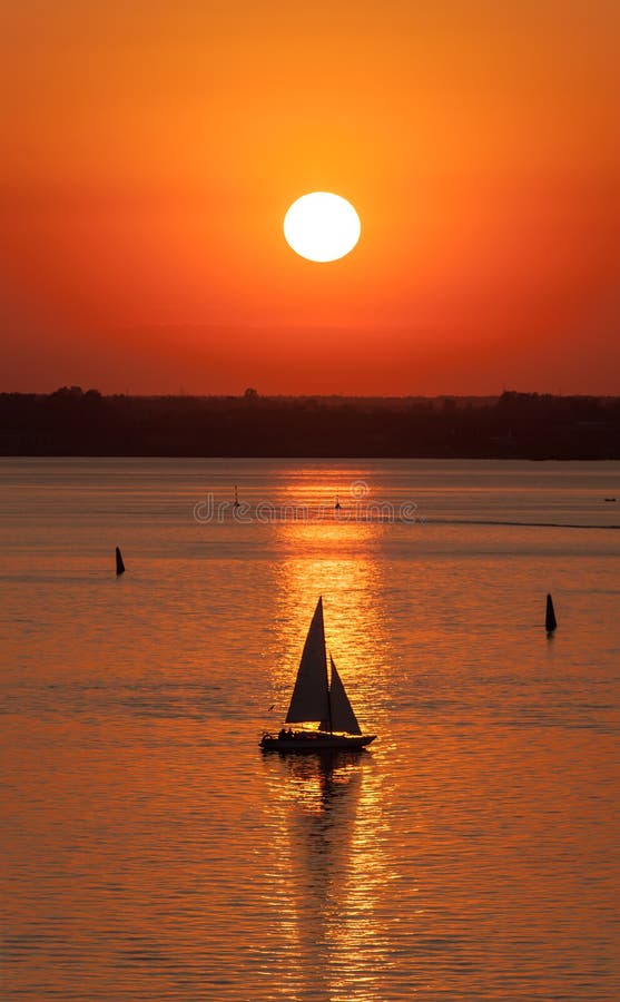 Evening sailing stock image. Image of boat, ship, sailboat - 39557373