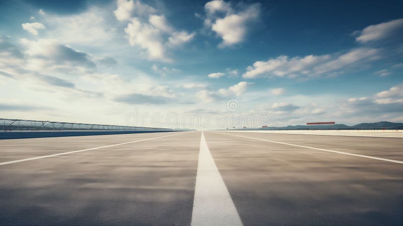 Evening Scene Asphalt International Empty Race Track with Starting or ...