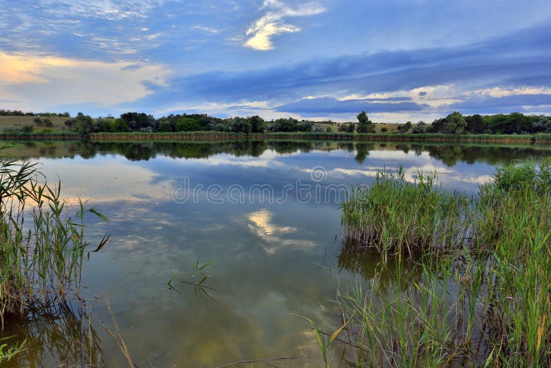 Evening scene on lake stock photo. Image of lake, travel - 31992282