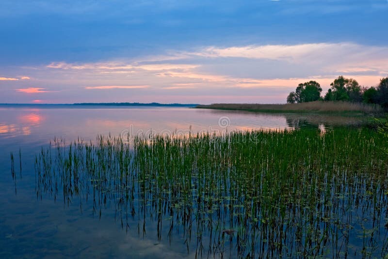 Evening scene on river stock image. Image of outdoor - 12004605