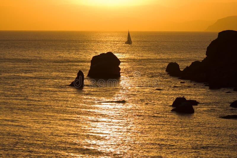 Evening scene on sea stock image. Image of color, scenic - 16178163