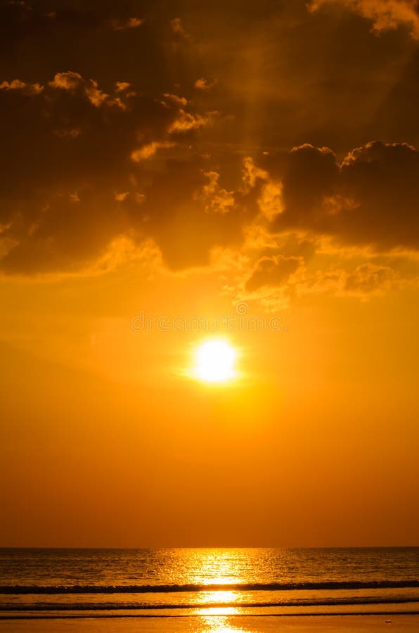 Evening Scene with Sunset on Sea Stock Photo - Image of idyllic, relax ...