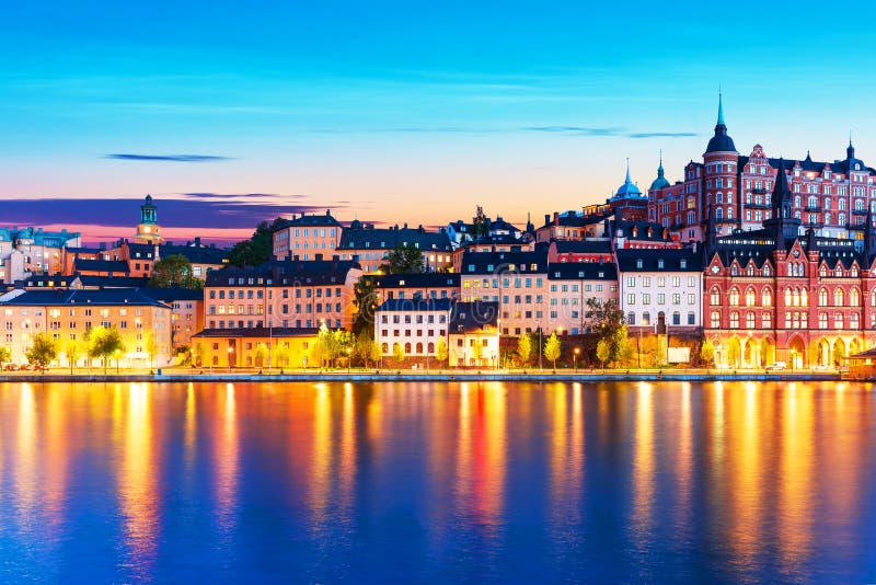 Evening Scenery of the Old Town in Stockholm, Sweden Stock Image ...
