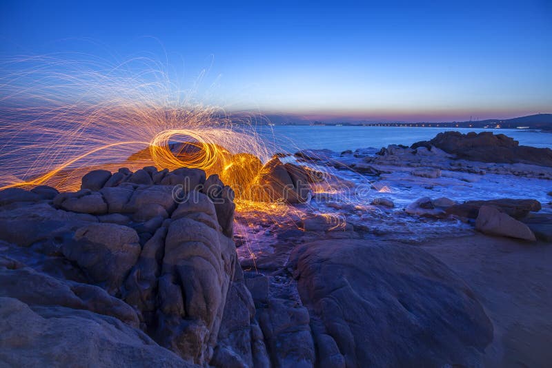 Evening scenery of the sea stock image. Image of beautiful - 175516805