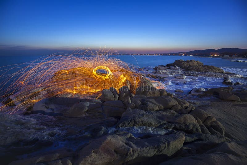 Evening scenery of the sea stock photo. Image of landscape - 175517498