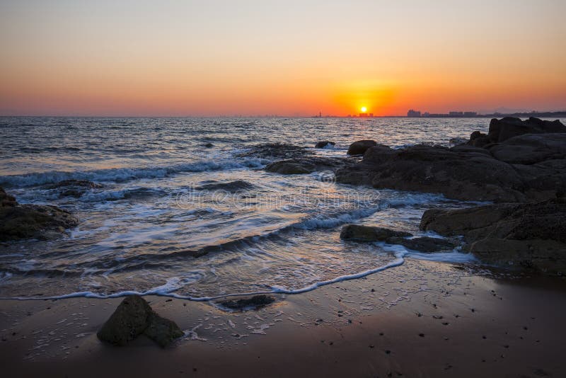 Evening beach stock photo. Image of sunrise, landscape - 173779072