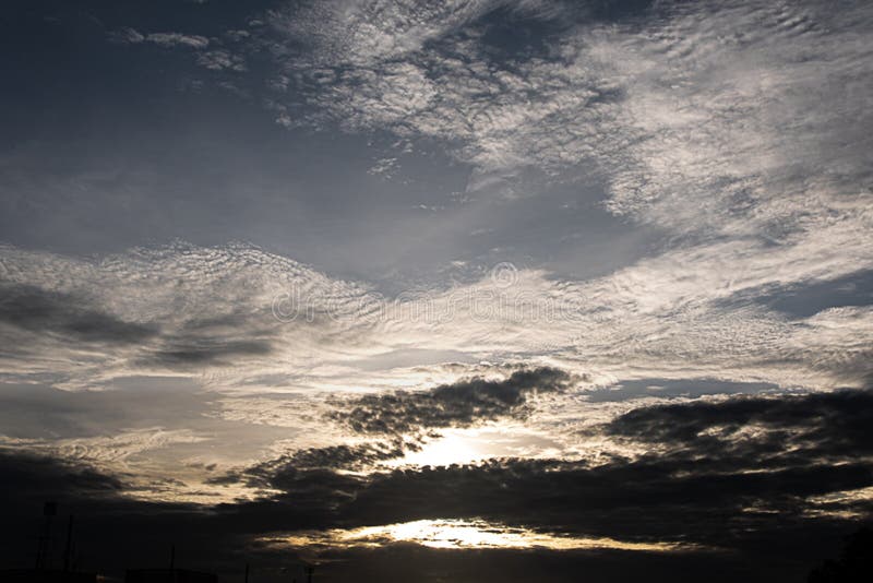 Evening Scenery at Sunset Over the Sky Stock Photo - Image of mountain ...