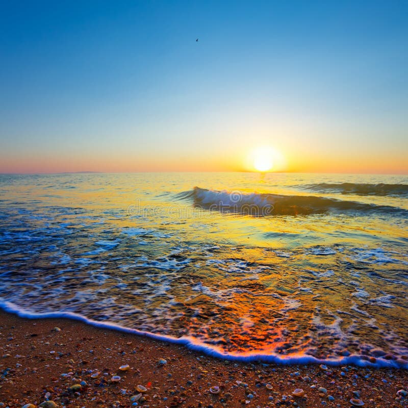 Evening sea coast stock image. Image of scene, silent - 36857761