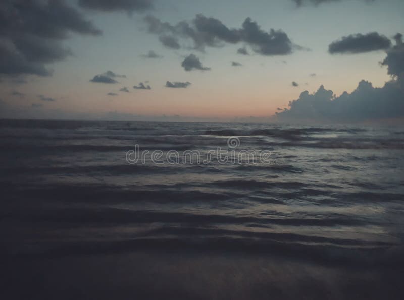 Evening Sea View, Clouds in the Sky, Sea, Beach Stock Photo - Image of ...