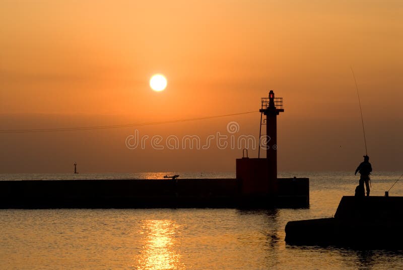 Evening seascape stock image. Image of shore, colord - 15108637