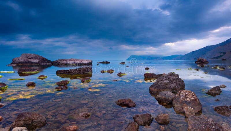 Evening seascape stock image. Image of outdoor, atlantic - 23730577