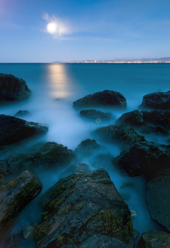 Evening seascape stock image. Image of outdoors, blue - 24553947