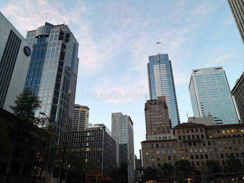 Evening in Seattle editorial image. Image of skyscrapers - 128456730