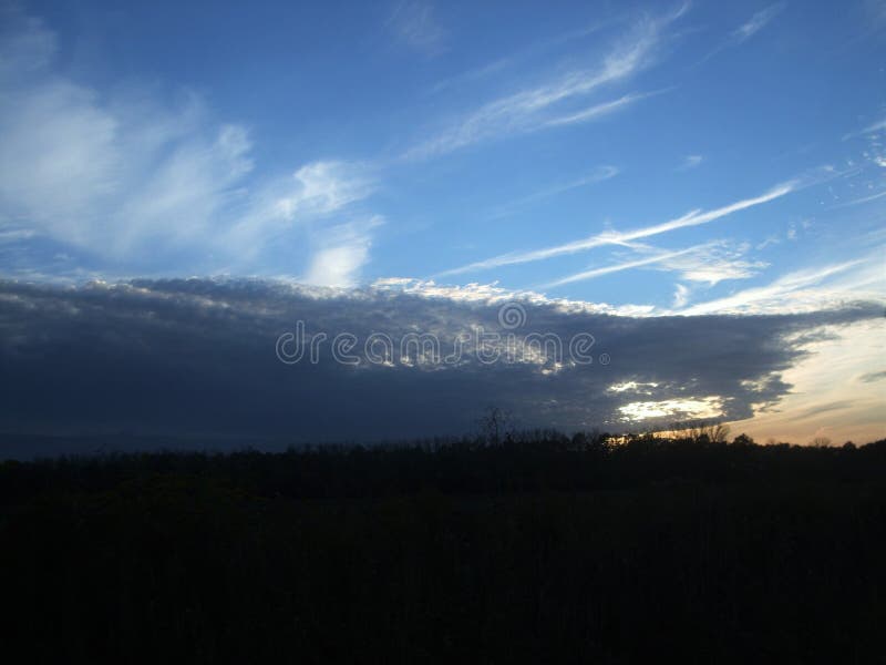 Evening September Sky Over the Field. Stock Image - Image of field ...