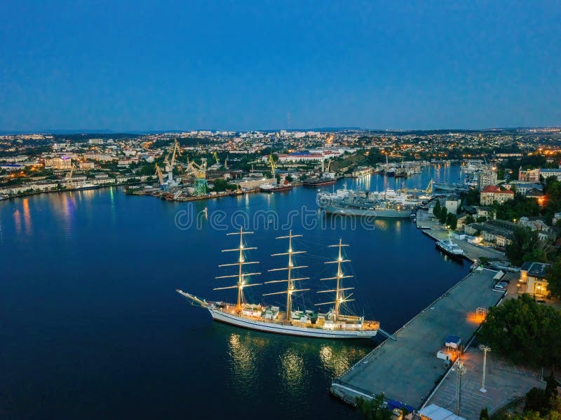 Evening Sevastopol, Aerial View of the Sevastopol Bay Editorial Stock ...
