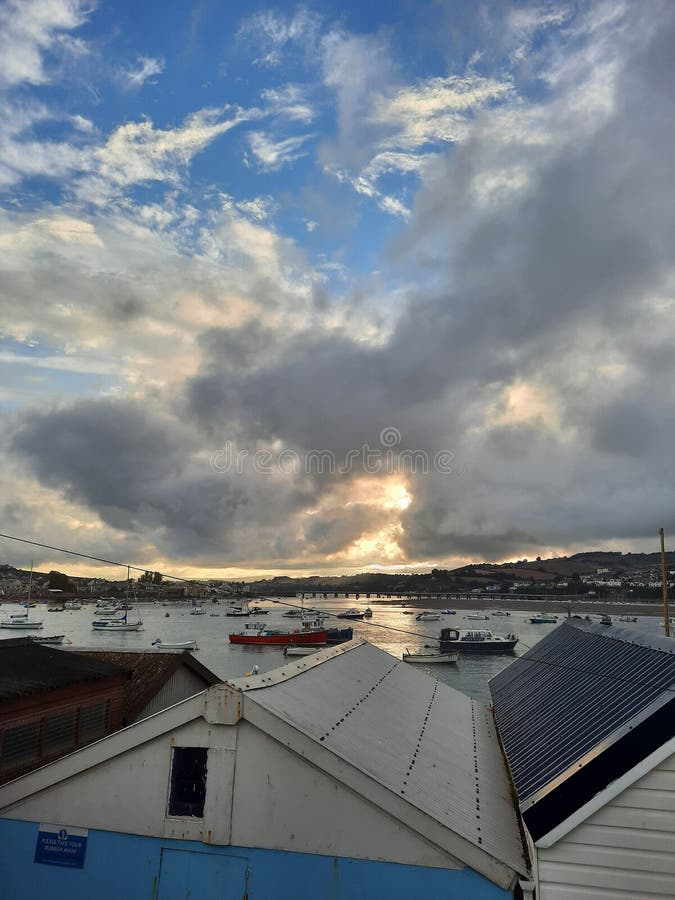 An Evening Shot of Teignmouth Harbour, Devon, UK Stock Photo - Image of ...