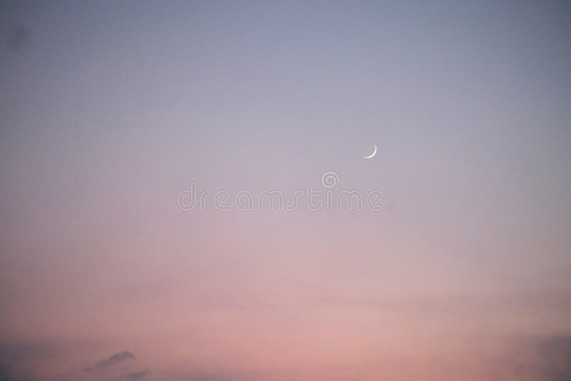 Evening Sky Background with Crescent Moon Stock Photo - Image of ...