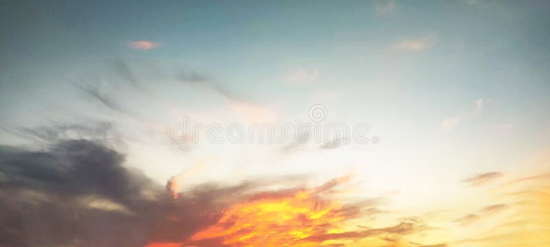 Evening Sky Background, Sunset Near Dusk, Horizontal Stock Image ...